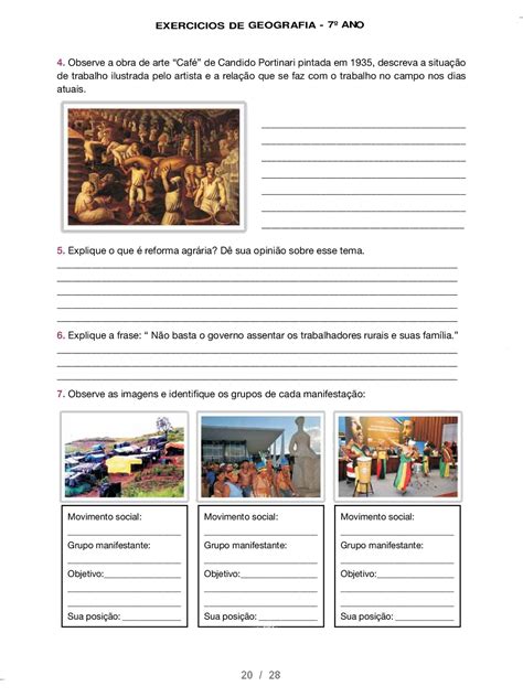 Atividades 7 Ano Geografia Educa