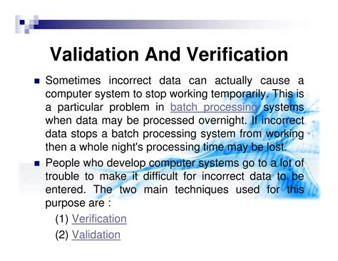 Validation Verification Ppt