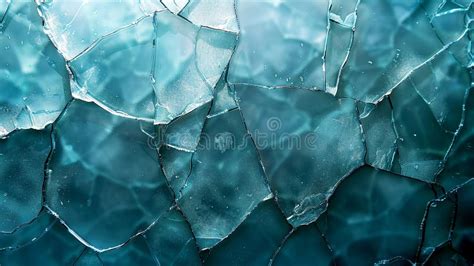 Teal Shattered Glass Close Up Texture Stock Illustration Illustration