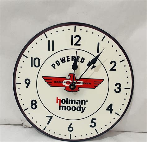 Holman Moody Clock Tin Metal Sign Nostalgia Highway