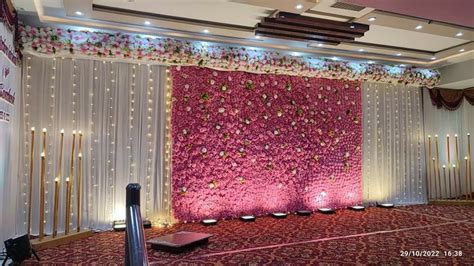 Pink Theme Flower Decoration For Wedding Stage