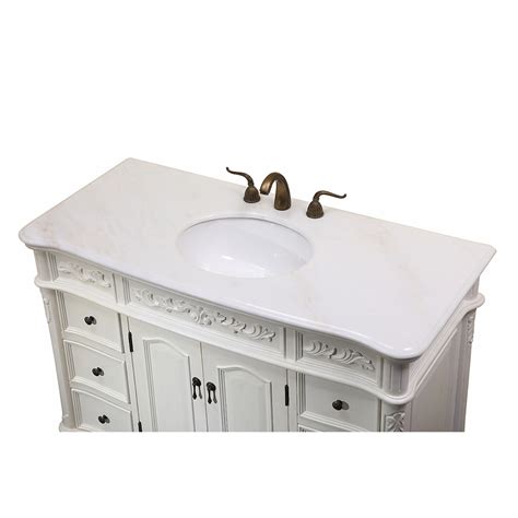 48 Antique White Finish Vanity Victorian Style Leg With White Imperial