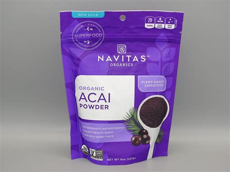 Navitas Organics Acai Powder 8 Oz Bag 76 Servings Organic Gluten