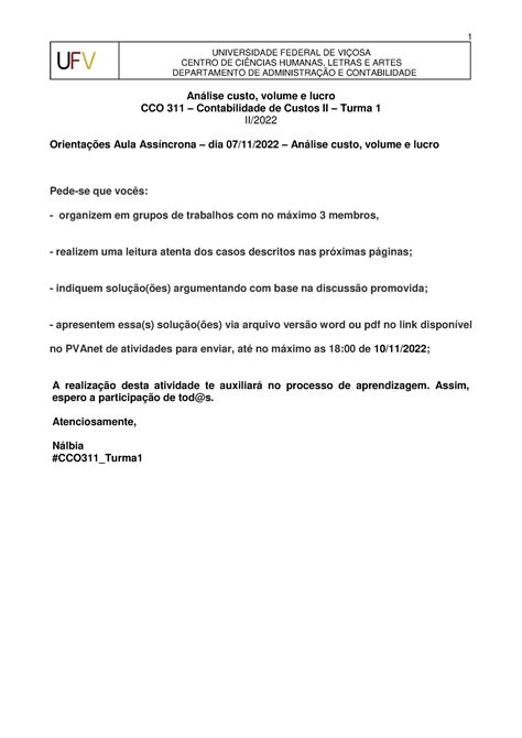 Orientações Para Aula Assíncrona Casos Praticos Cvl Cco 311 2022 Sr