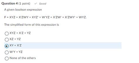 Solved Question 4 1 ﻿pointa Given Boolean