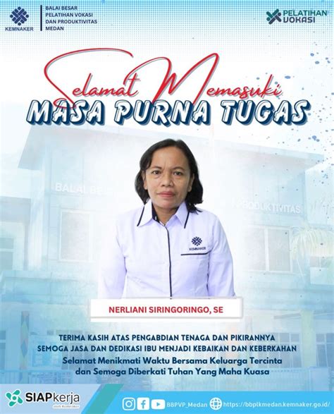 Selamat Memasuki Masa Purna Tugas Bbpvp Medan