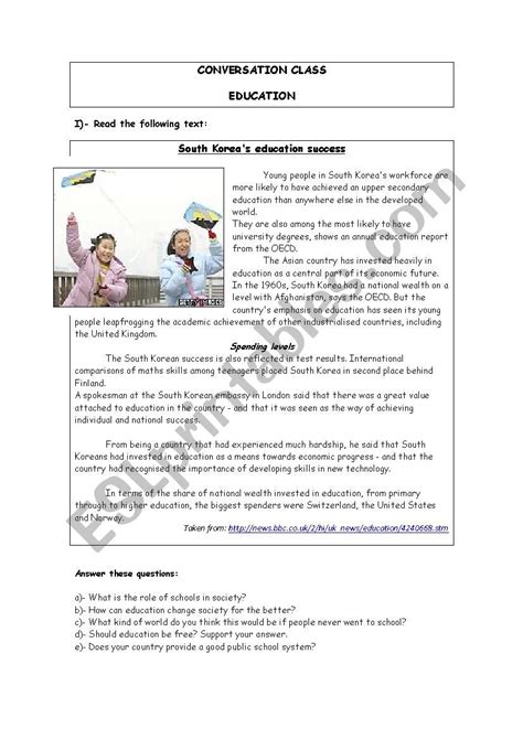Conversation Class Education Esl Worksheet By Camila Cyrino