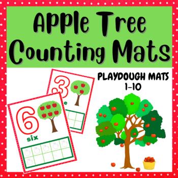 Apple Tree Math Mats Apples Theme 1 10 Play Dough Counting Mats Tpt