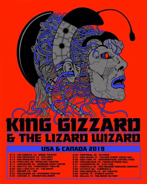 King Gizzard And The Lizard Wizard 2019 Usa And Canada Tour
