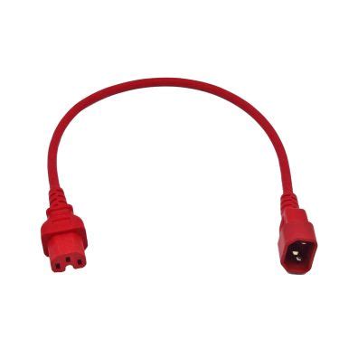 IEC C14 to C15 High Temperature Power Cable Red 2M - 4Cabling