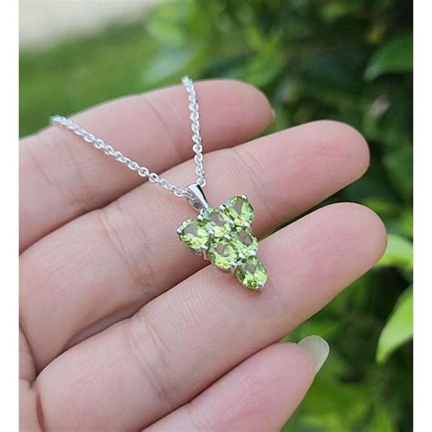 จี้เงิน 925 ชุบทองคำขาว พลอยเพอริดอท Peridot Shopee Thailand