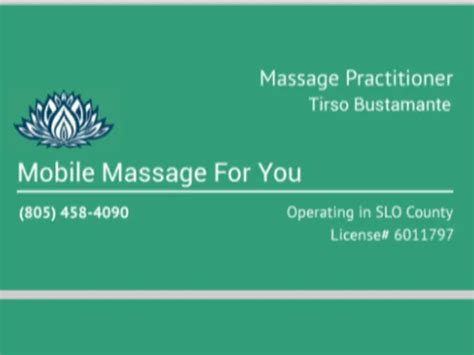 Book A Massage With Mobile Massage For You Los Osos Ca 93402