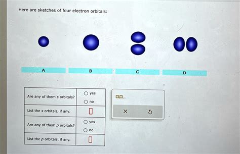 Here Are Sketches Of Four Electron Orbitals A B C D Are Any Of Them S Orbitals O Yes Ono List