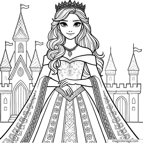 Coloring Page Elsa Standing