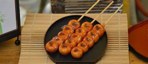 Mitarashi Dango Traditional Dessert From Kyoto Japan