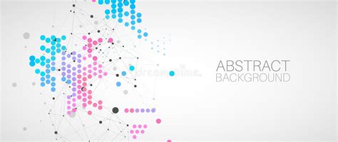 Modern Geometrical Circle Abstract Background Geometric Pattern In Halftone Style With Plexus