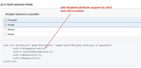 [sf][urgent][ui5 list][ui5 li][ui5 li custom] add disabled attribute to