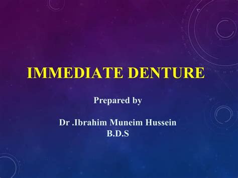 Immediate Denture Pptx