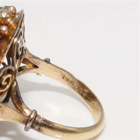 Thai Princess Ring 14k Gold Multi Gem Stones Olde Inverness Antiques