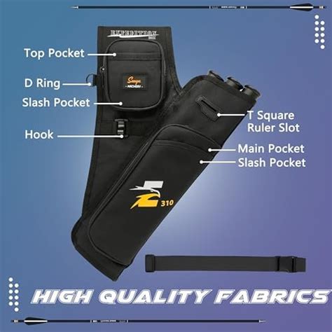 Sunya Archery Hip Quiver 3 Tube Arrow Holder With Pockets And Belt Black Global Marksman