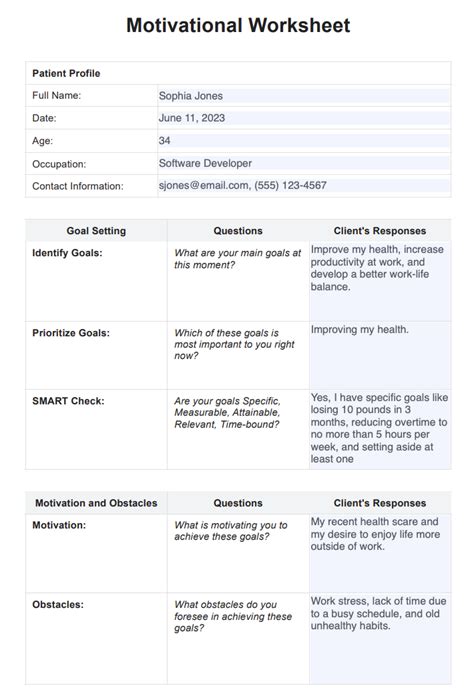 Motivational Worksheet And Example Free Pdf Download Worksheets Library