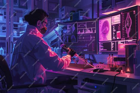 Premium Photo Futuristic Genomic Analysis Lab