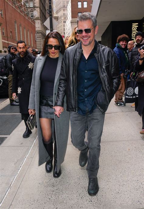 Matt Damon Matches Wife Luciana Barroso In Edgy Leather Looks For Rare