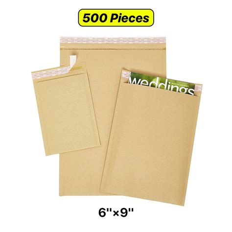 6 X 9 Kraft Padded Corrugated Paper Mailers 500 Pcs Durable Mailers