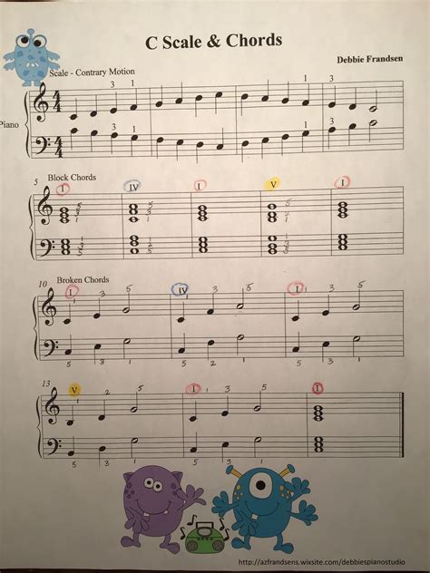 Lets Play Music Piano Free Printable Contrary Scale Beginner Chords