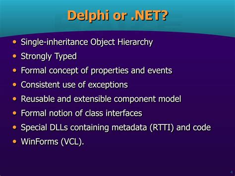 Ppt Introduction To The Microsoft Net Framework For Delphi Developers Powerpoint Presentation