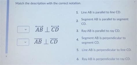 solved match the description with the correct notation abcd