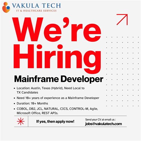 Vakula Technologies Inc On Linkedin Hiring Mainframedeveloper