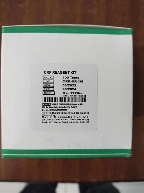 Crp Reagent Kit For Hospital Packaging Size 100t At ₹ 800 Piece In
