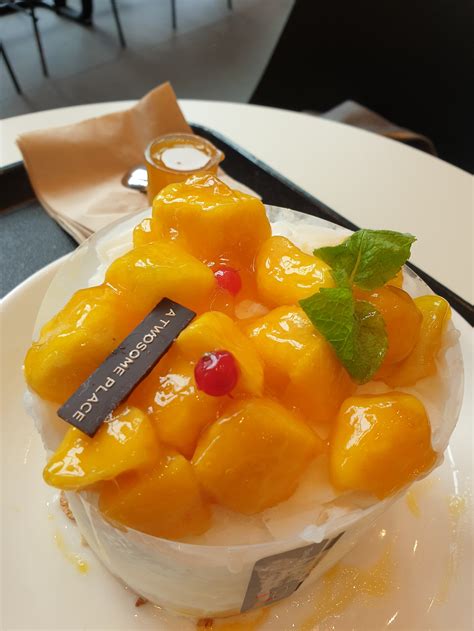 투썸플레이스 애플망고 케이크빙수 맛나다 시원하다