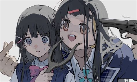 Tsukino Mito And Nazono Mito Nijisanji Drawn By Memeppo Danbooru