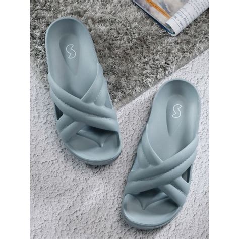 Buy Solethreads Comfy Blue Solid Women Slides Online
