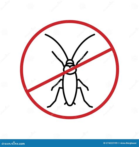 Anti Cockroach Sign Icon Editable Vector Illustration Stock Vector
