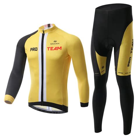 XINTOWN Men S Long Sleeve Cycling Jersey And Padded Biking Pants Sets