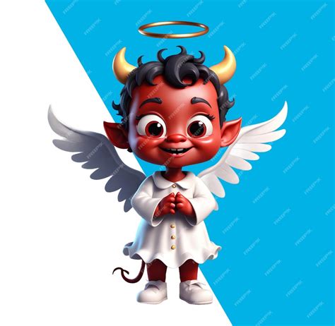 Personnage Mi Ange Mi Démon Psd Premium
