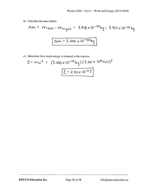Unit 3 Work And Energy Physics 2204 Digital Download Educo Education