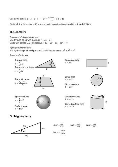 Geometry Pdf 168831 Calculus 1 Formulas Lecture