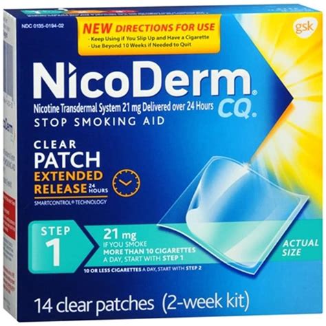Glaxosmithkline Nicoderm Cq Patch 21mg No Retail Box Of 14 Shelhealth
