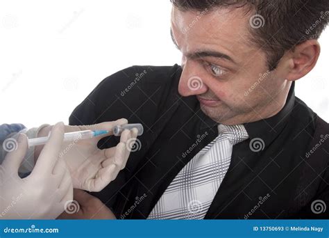 Funny Young Man Scared Of Injections Stock Image Image Of Cure