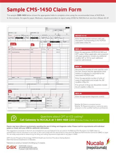 Fillable Online Sample Cms 1450 Claim Form See The Sample Cms 1450