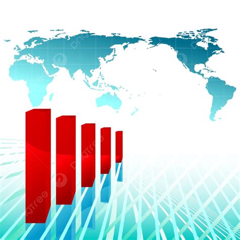 World Economy Recession Chart Vector Illustration Base Map Background