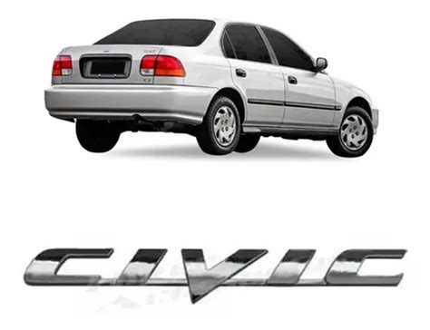 Emblema Porta Malas Ho Civic Cromado Letreiro MercadoLivre