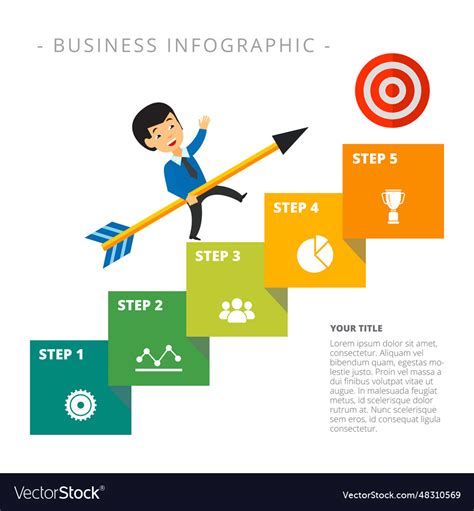 Metaphor Chart With Five Steps Template Royalty Free Vector