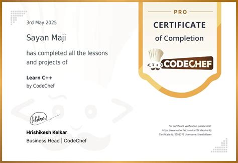Codechef Certificate Sayan Maji Sayan Maji