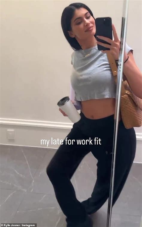 Kylie Jenner Shows Off Her Stomach While Sharing Her Outfit On Her