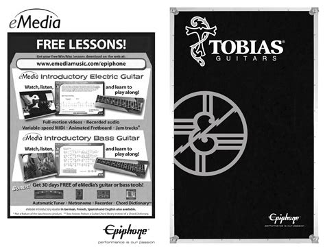 User Manual Epiphone Toby Bass Performance Pack English 4 Pages